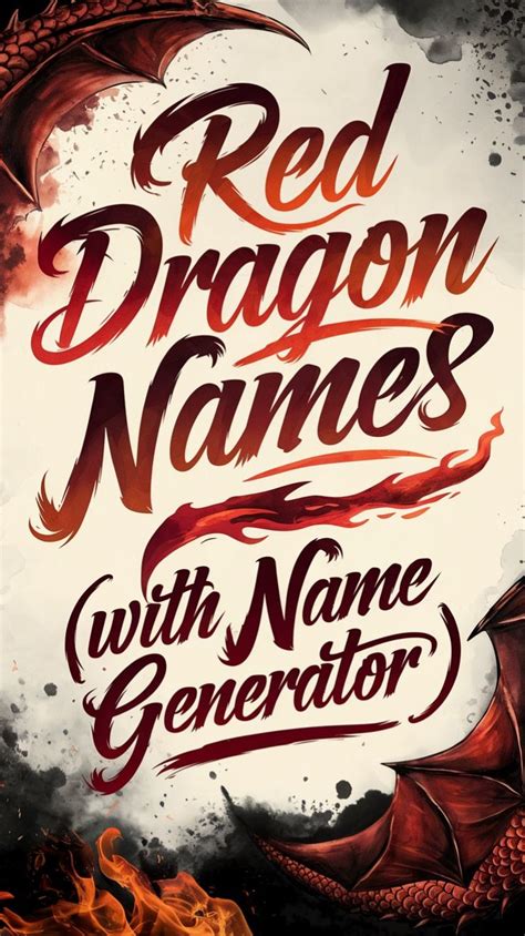Red Dragon Names With Name Generator Fiery And Powerful Ideas For Your