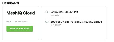Meshiq Dashboard Meshiq