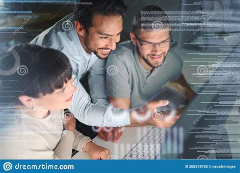 Business People Coding Team And Information Technology With Computer