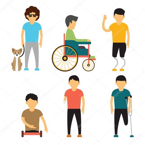 Ilustraciones Dibujos Animados Vectoriales Personas Con Discapacidad