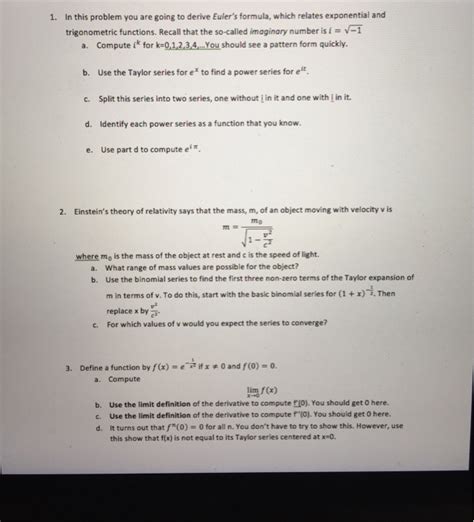 Solved In This Problem You Are Going To Derive Euler S Chegg