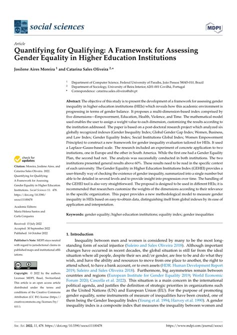 pdf quantifying for qualifying a framework for assessing gender