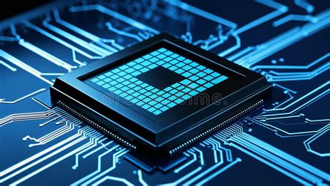 Quantum Computing Processor Sending Data Through Circuit Board Stock