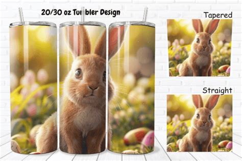 3d Cute Easter Bunny 20 30 Tumbler Wrap Graphic By Regulrcrative
