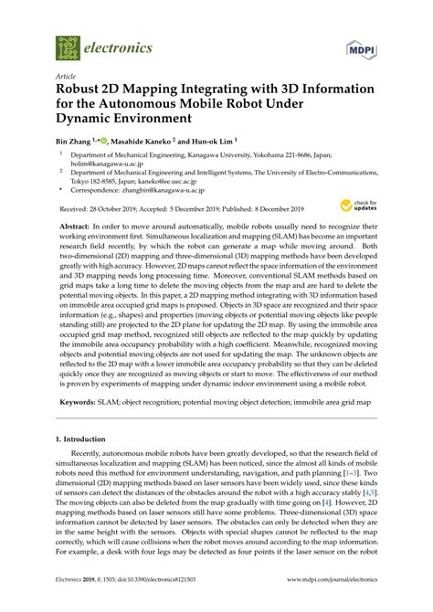 PDF Robust D Mapping Integrating With D Information For The Autonomous Mobile Robot Under