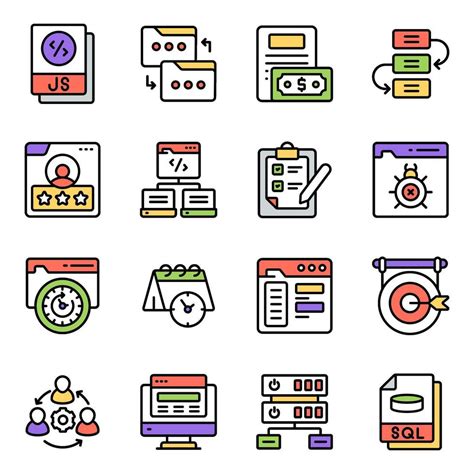Set Of Programming And Coding Solid Icons 53273208 Vector Art At Vecteezy