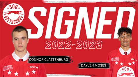 Daylen Moses And Connor Clattenburg Sign With Soo Greyhounds