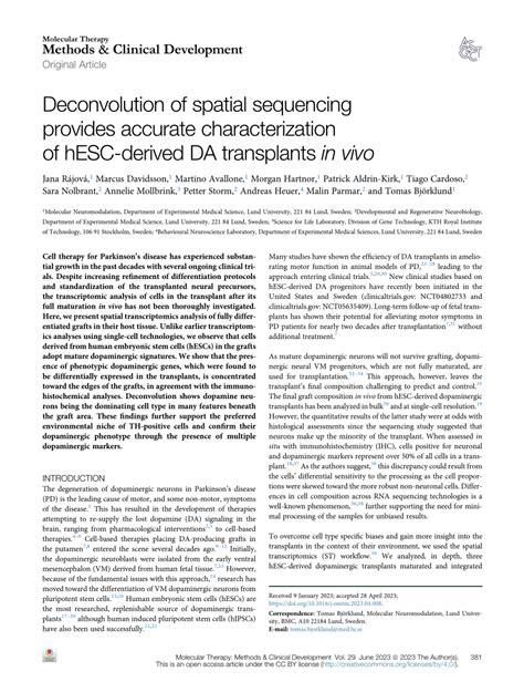 Pdf Deconvolution Of Spatial Sequencing Provides Accurate Characterization Of Hesc Derived Da