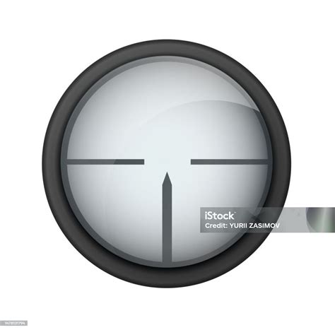 현실적인 저격 조준경 측정 표시 템플릿이 있는 스나이퍼 스코프 스나이퍼 스코프 십자선 보기 현실적인 벡터 광학 시력입니다 개념에