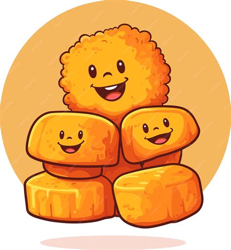 Premium Vector Cute Roasted Chicken Nugget Snack Vector Icon Illustration