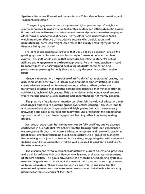 Synthesis Report Pdf