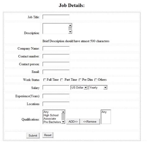 Create A Form Using Html Tables