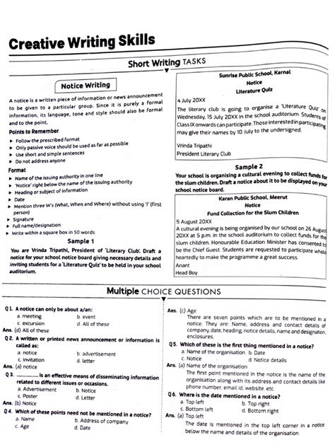 Creative Writing Skillis Class 12 Pdf Advertising Sales