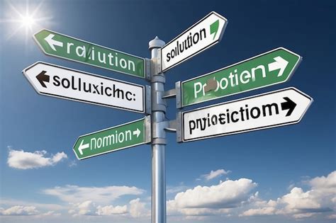 Premium Photo Road Signs With Solution And Problem Text Pointing In Opposite Directions
