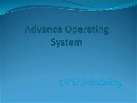 Solution Cpu Scheduling Studypool