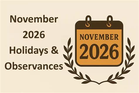 November 2026 Holidays And Observances