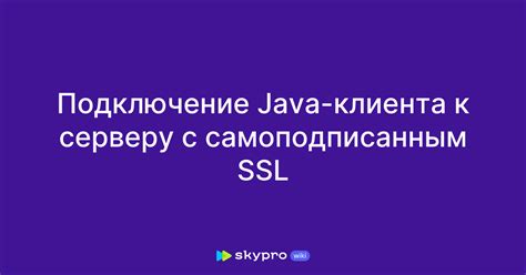 Подключение Java клиента к серверу с самоподписанным Ssl