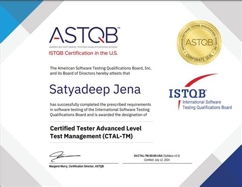 Satyadeep Jena On Linkedin Successfully Completed Certified Tester Advanced Level Test Management