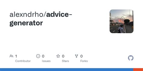 GitHub Alexndrho Advice Generator