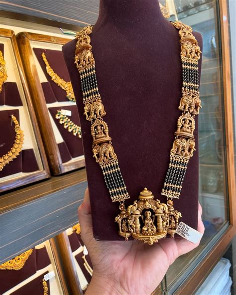 Gold Intricate 3d Design Beaded Haram From Swarna Sri • South India