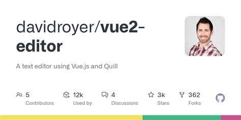 GitHub Davidroyer Vue Editor A Text Editor Using Vue Js And Quill