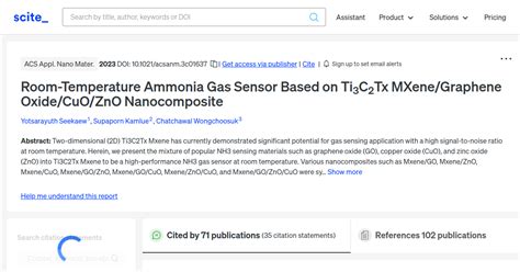 Room Temperature Ammonia Gas Sensor Based On Ti 3 C 2 Tx Mxenegraphene Oxidecuozno Nanocomposite