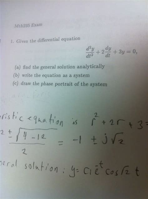 Solved Given The Differential Equation Find The General Chegg