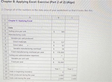 Solved Chapter 8 Applying Excel Exercise Part 2 Of 2