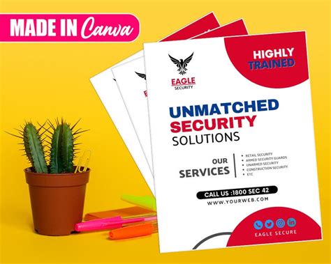 Security Service Flyer Diy Canva Security Service Flyer Template 2022 Editable Canva Us Letter