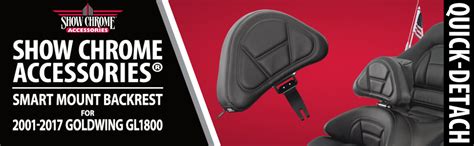 Show Chrome Accessories 52 797a Smart Mount Removable Backrest Gl1800