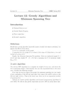 Lecture Greedy Algorithms And Minimum Spanning Tree Lecture Greedy Algorithms And