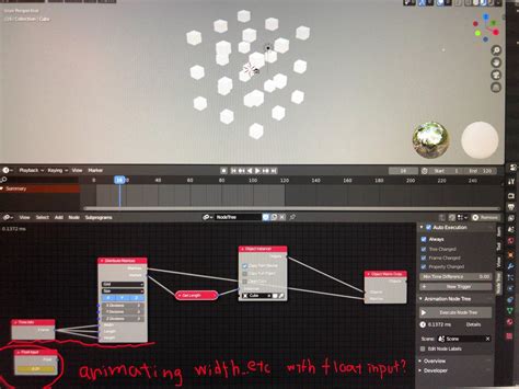 Animation Nodes Animating Width Of Distribute Matrices With Float Input Is Possible