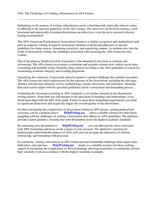 Dissertation Apa Format Example Download Free Pdf Apa Style Thesis