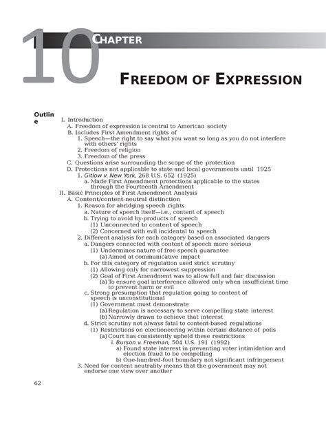 Ch10 Freedom Of Expression 10 Chapter Freedom Of Expression Outlin E