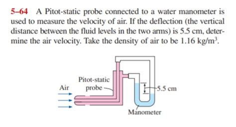 solved 5 64 a pitot static probe connected to a water