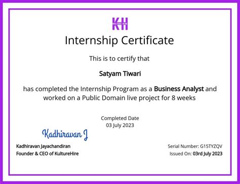 Satyam Tiwari On Linkedin I Am Thrilled To Announce The Successful Completion Of My Internship