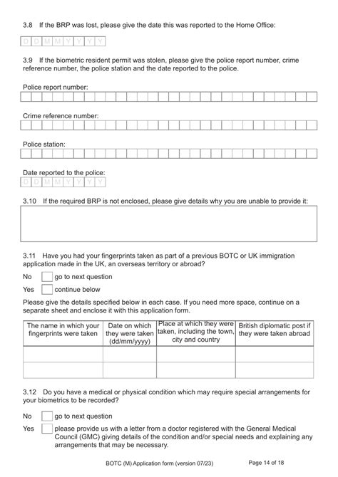 Form Botc M Download Printable Pdf Or Fill Online Application To Become A British Overseas