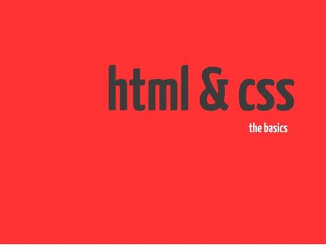 HTML CSS Basics PPT