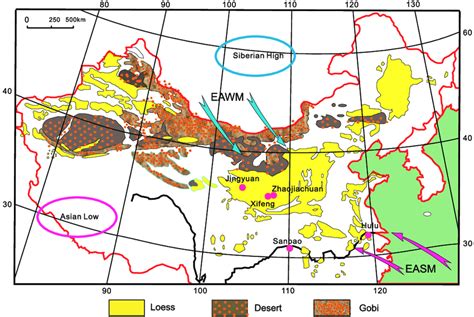 Map Showing The Atmospheric Circulation Regime In East Asia And The Download Scientific Diagram