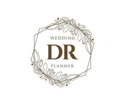 Dr Initials Letter Wedding Monogram Logos Collection Hand Drawn Modern