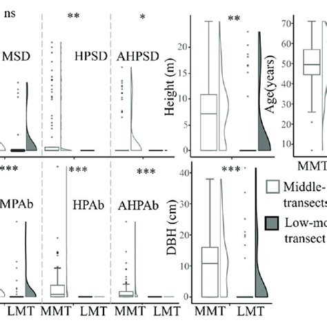 comparison of dbh tree height tree age plant abundance and
