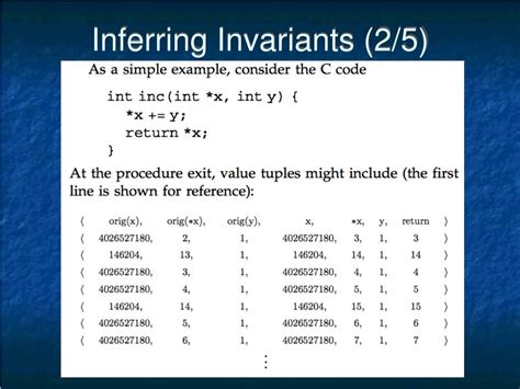 Ppt Dynamically Discovering Likely Program Invariants To Support
