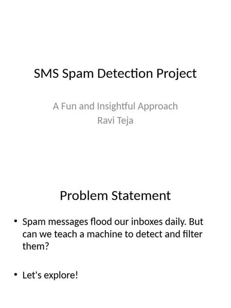 Sms Spam Detection Presentation Pdf