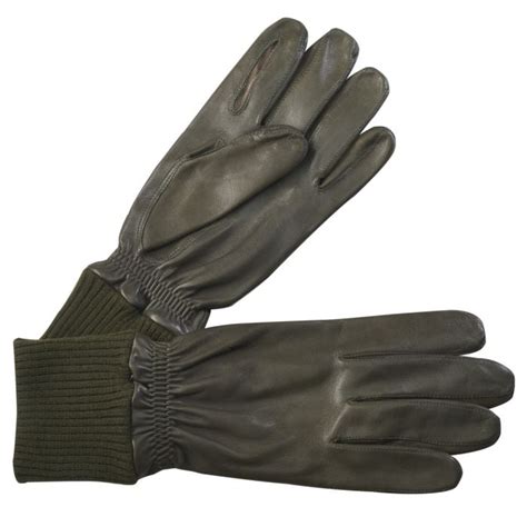 Mens Olive Green Leather Shooting Gloves Left Handed Cordings Us