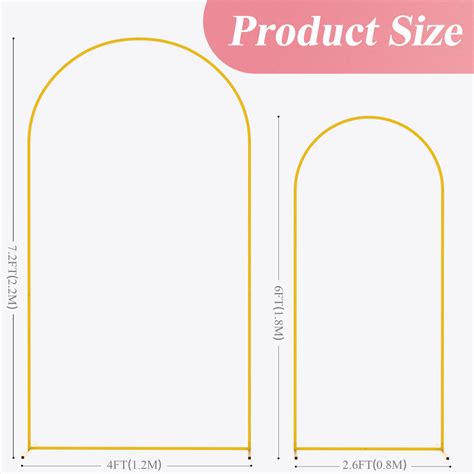 Metal Arch Backdrop Stand Set Of 2 Gold Wedding Arch Stand 72ft And 6ft Arched