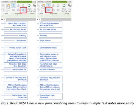 Revit 2024 1 Improved Text Alignment For Multiple Text Notes