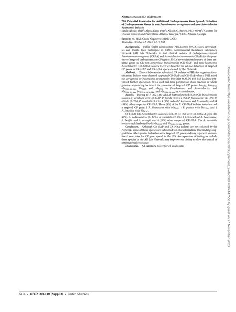 Pdf 728 Potential Reservoirs For Additional Carbapenemase Gene Spread Detection Of