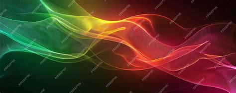 A Colorful Gradient Wave Background With Smooth Flowing Lines Transitioning From Red To Green