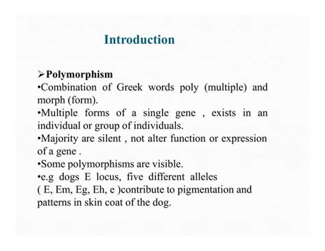 Topic Polymorphism At Dna Level Cytogenetics Ppt