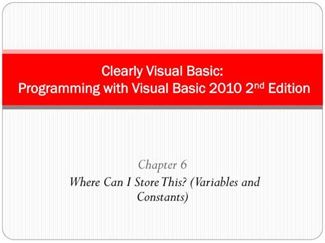 Ppt Clearly Visual Basic Programming With Visual Basic 2010 2 Nd